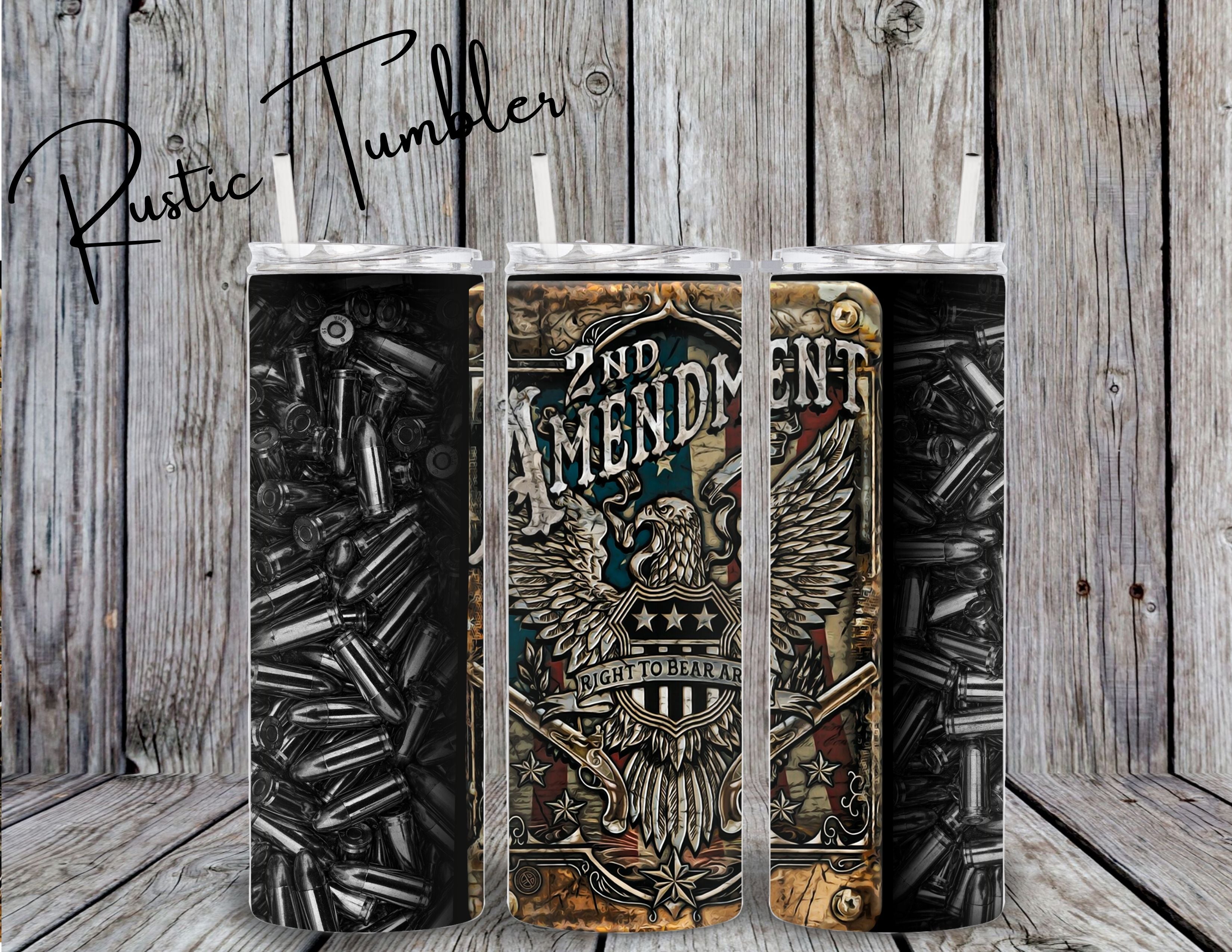 2nd Amendment – Rustic Tumbler